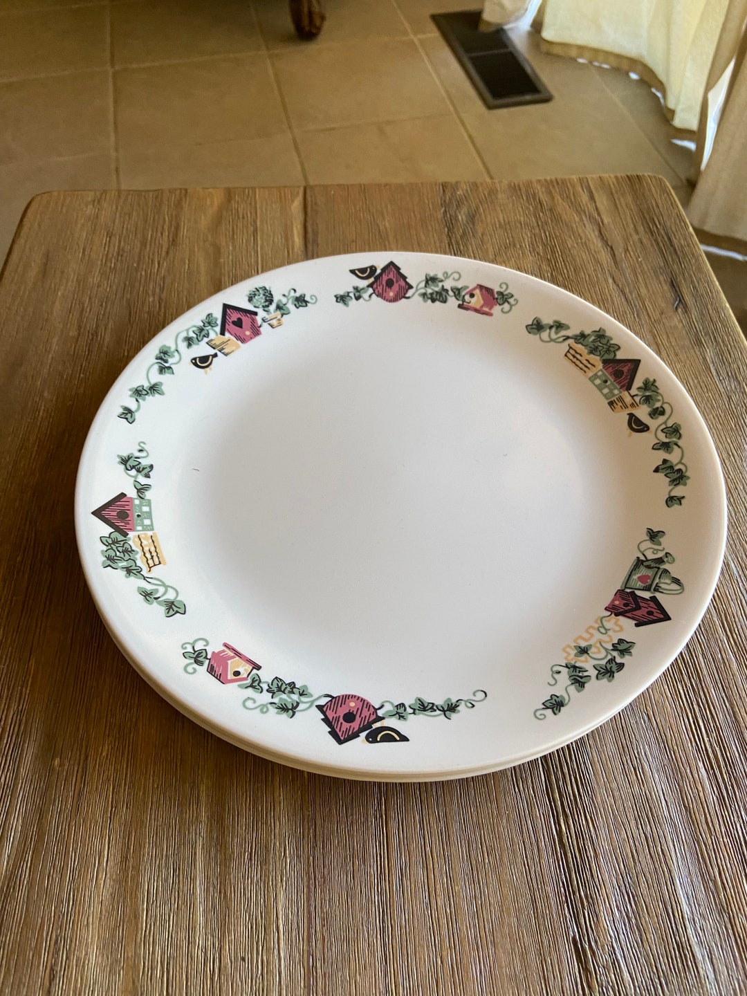 Vintage Corelle Garden Home Dinner Plates 4 - Etsy