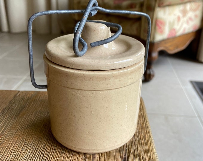 Vintage Crock Jar With Lid - Etsy
