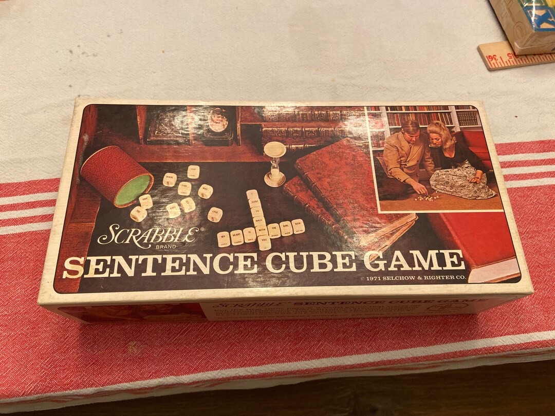 Vintage Scrabble Sentence Cube Game - Etsy