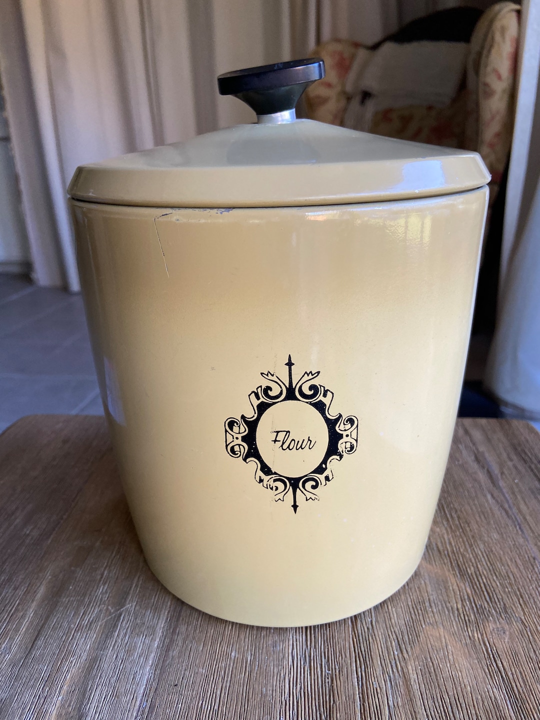 Vintage Flour Metal Canister - Etsy