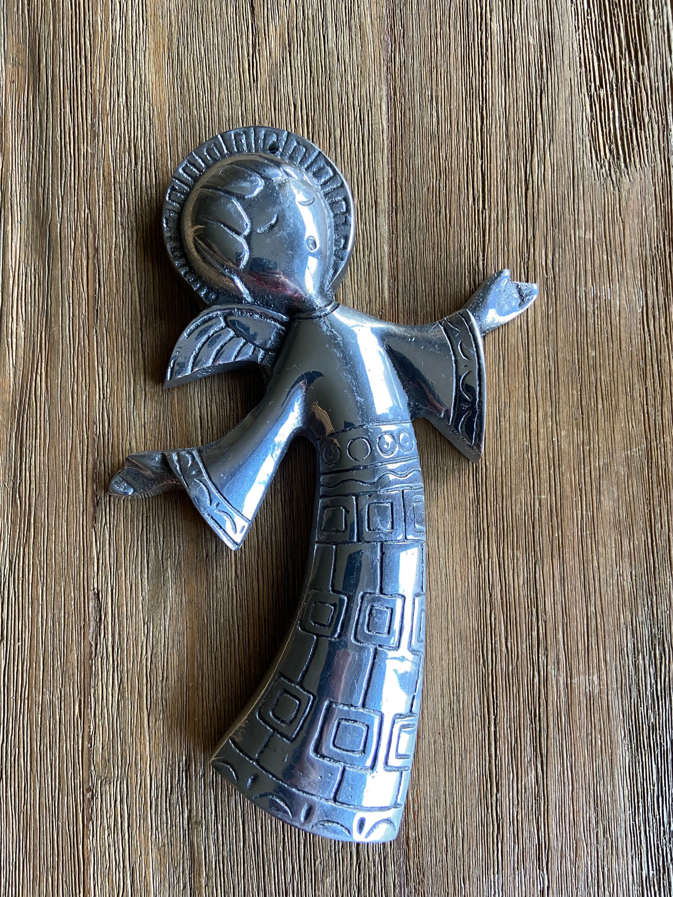 Vintage Pewter Angel - Etsy