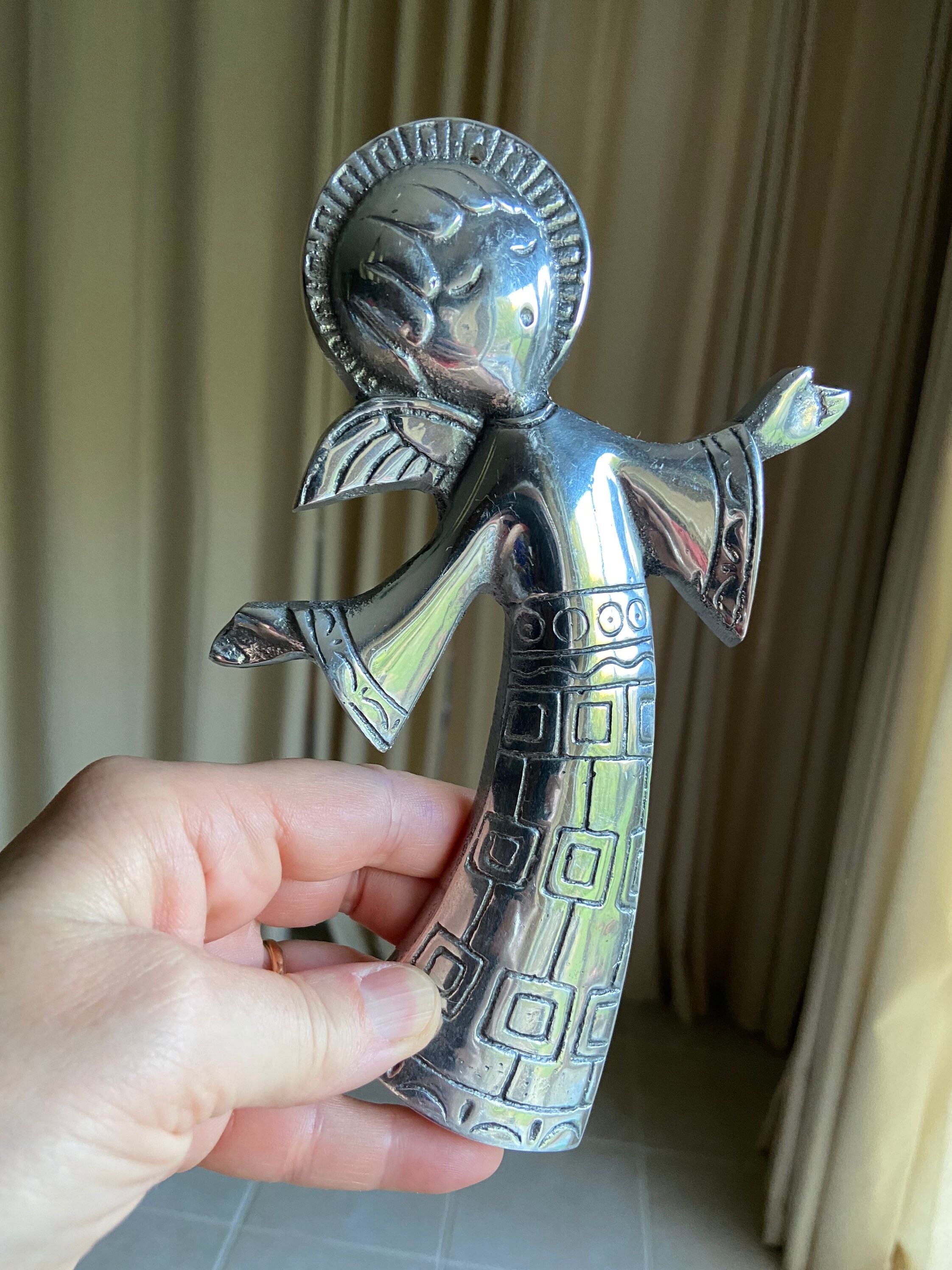 Vintage Pewter Angel - Etsy