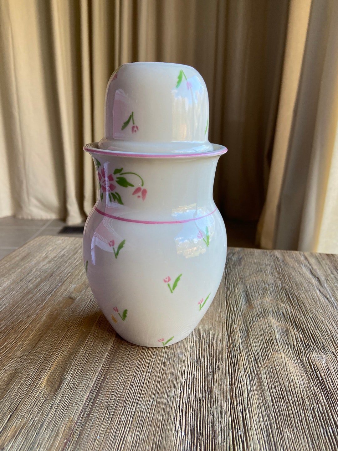 Vintage Floral Carafe With Cup - Etsy