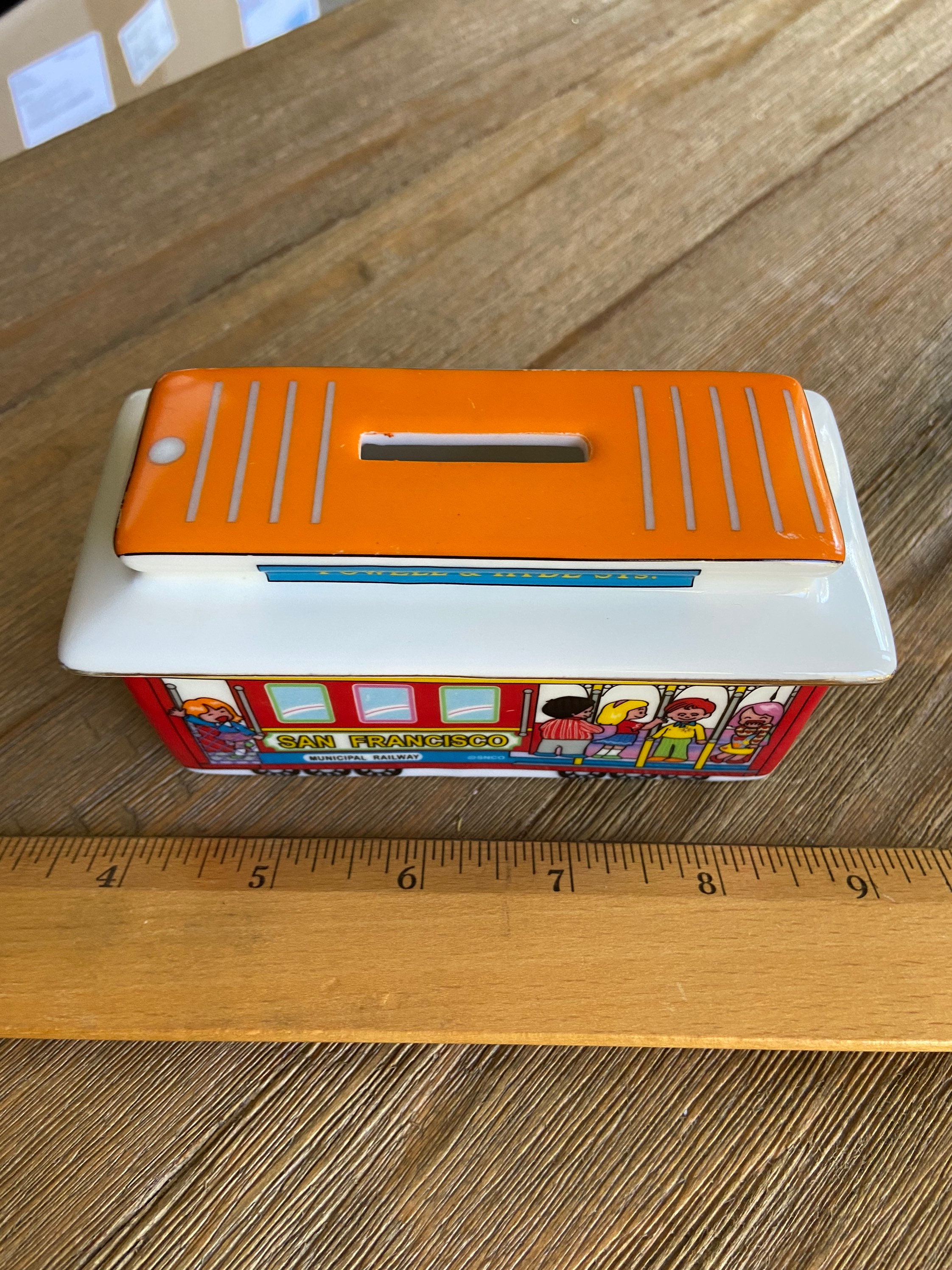 Vintage San Francisco trolley coin bank | Etsy