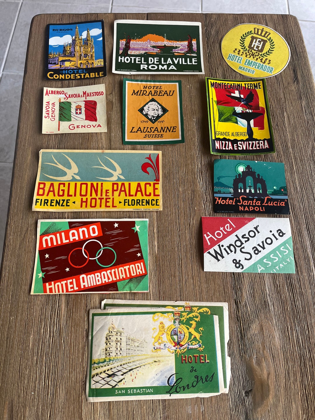 Vintage European Hotels Luggage Labels (12) - Etsy