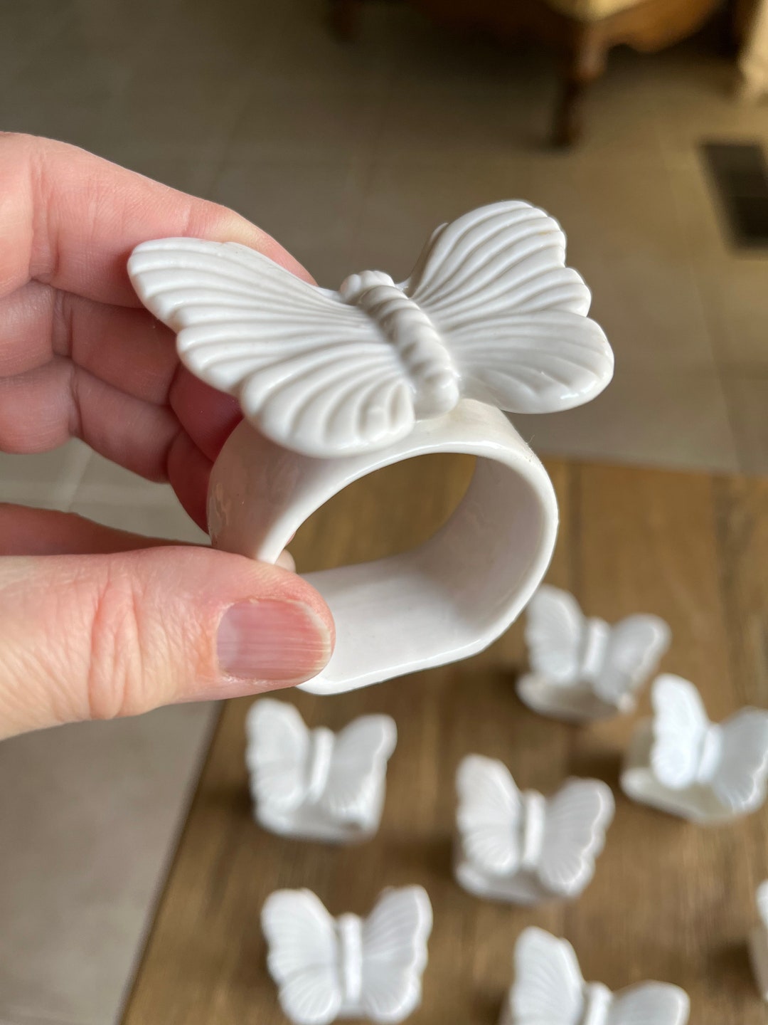 Vintage Butterfly Porcelain Napkin Rings (9) - Etsy