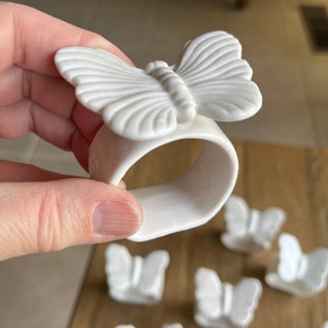 Vintage Butterfly Porcelain Napkin Rings (9) - Etsy