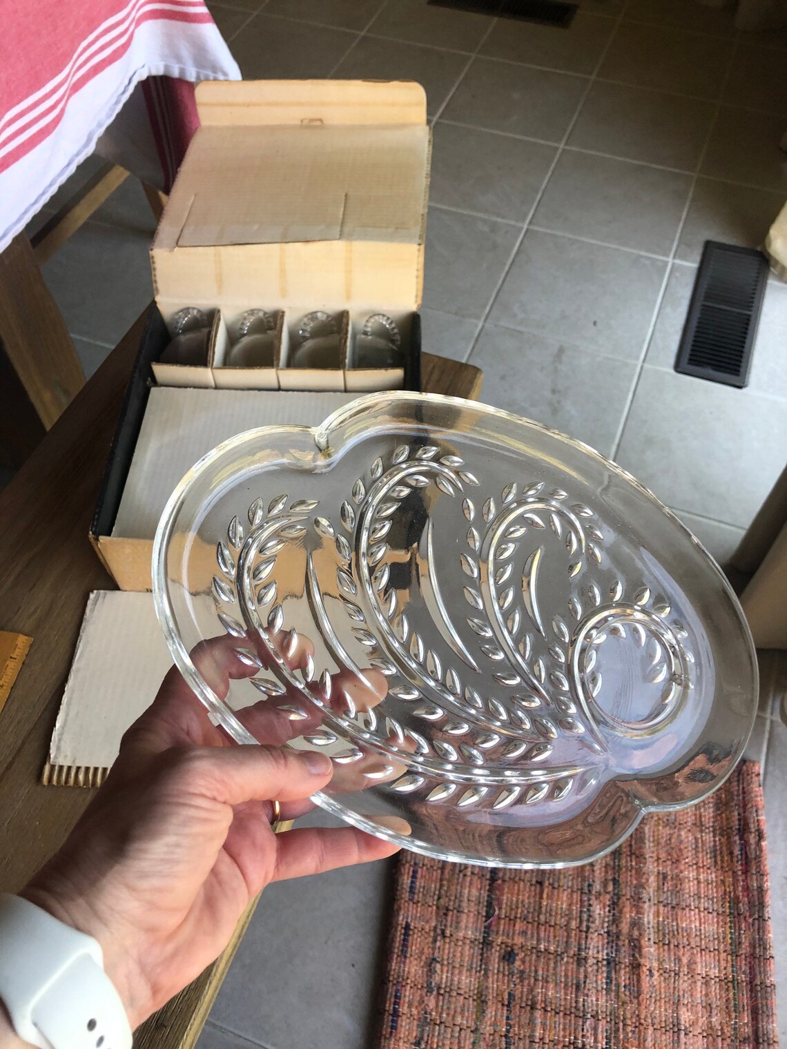 Vintage Homestead Federal Co Glass Snack Set | Etsy