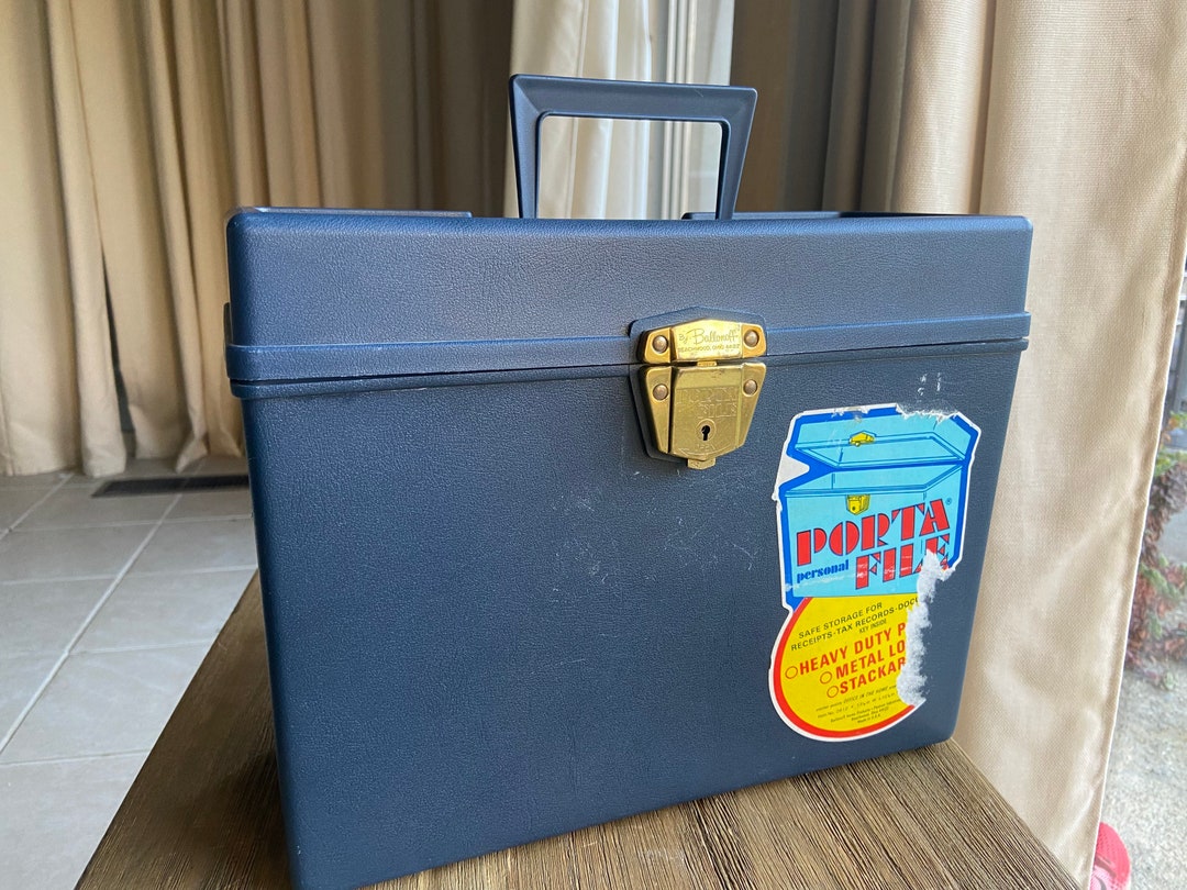 Vintage Blue Plastic Porta File Box - Etsy