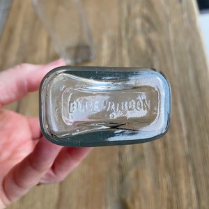 Vintage Blue Ribbon Medicine Bottle - Etsy