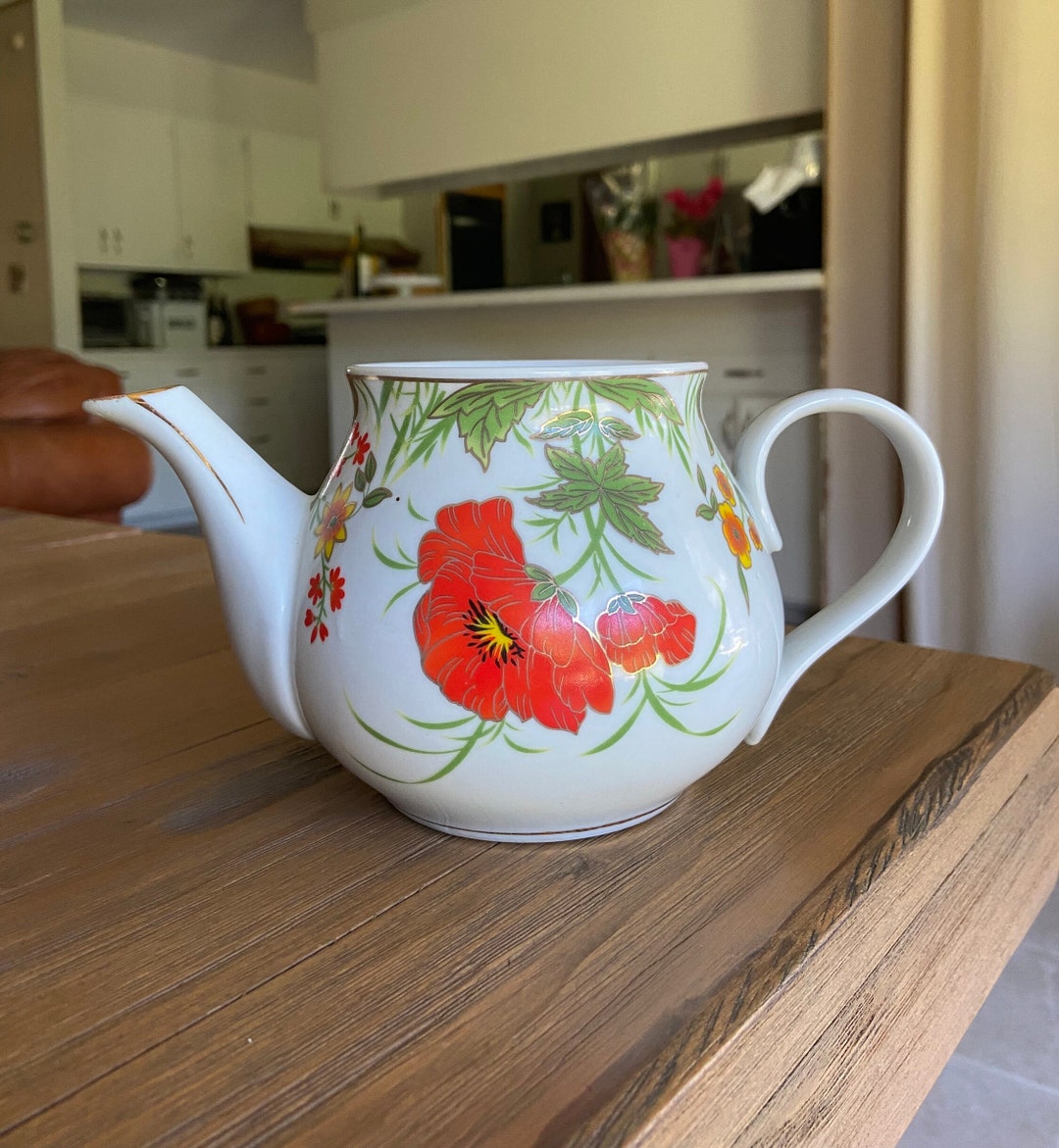 Vintage Japanese Poppy Teapot (no Lid ) - Etsy