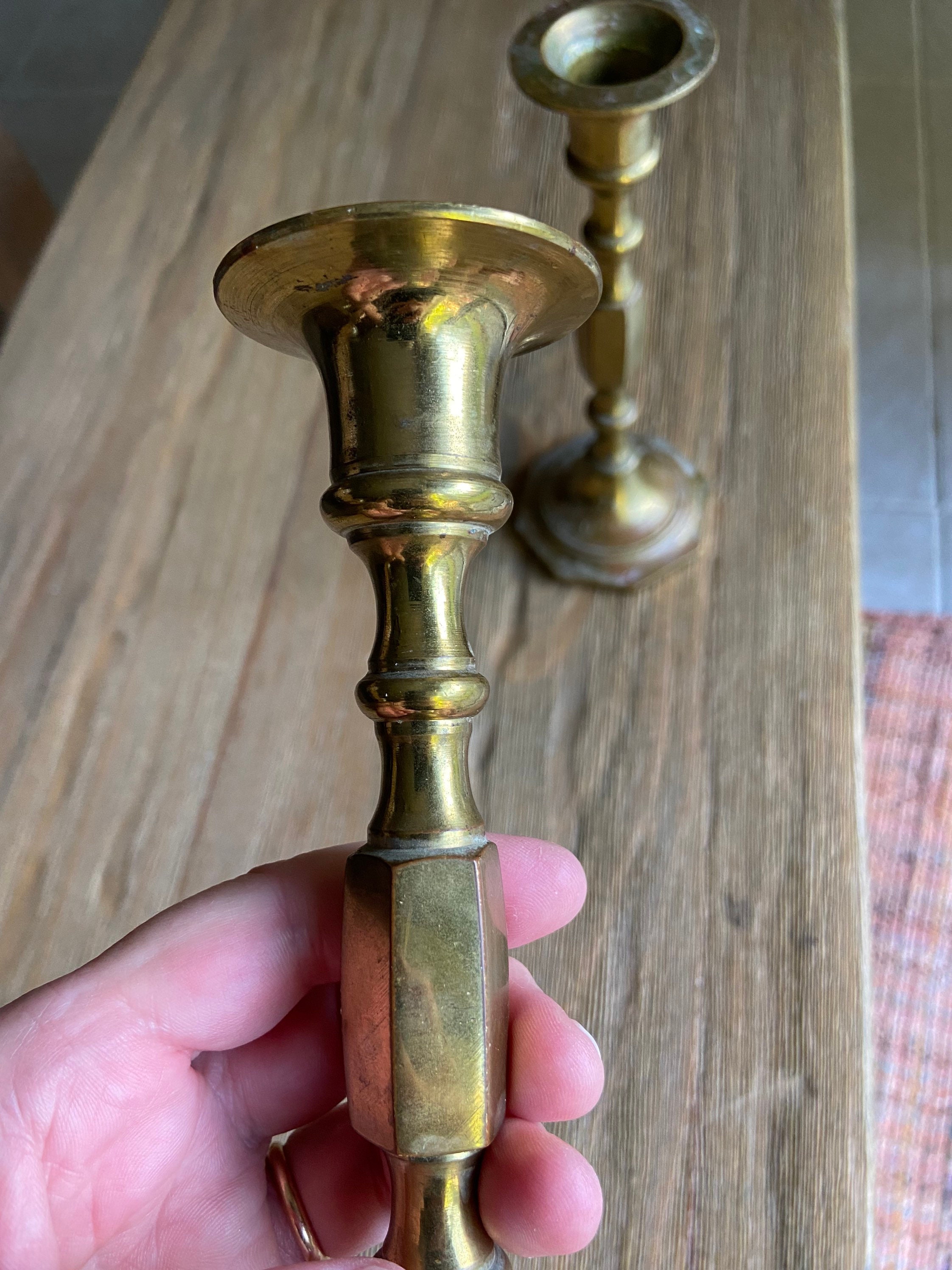 Vintage brass candleholders | Etsy
