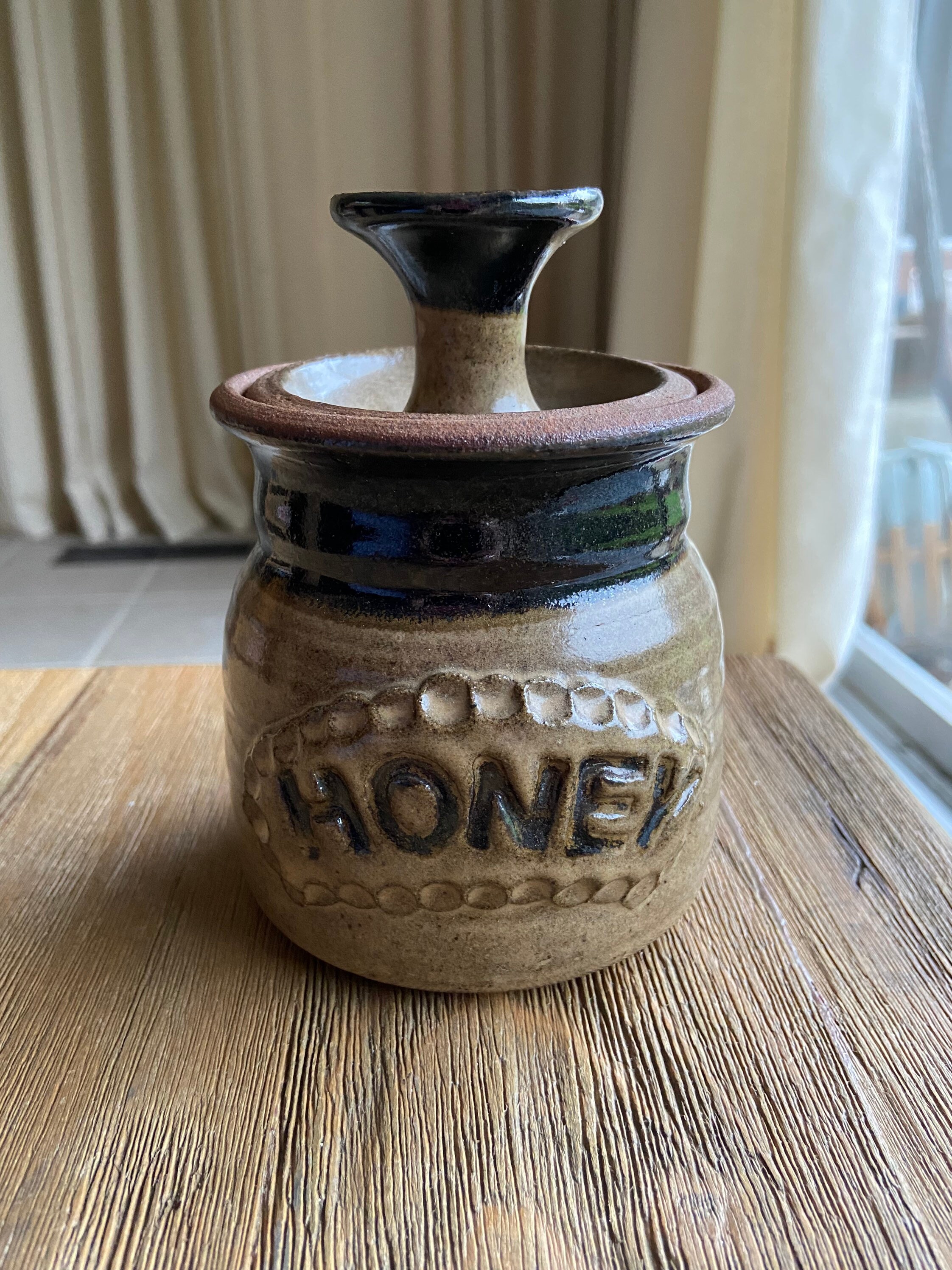 Vintage Handmade Ceramic Honey Pot - Etsy