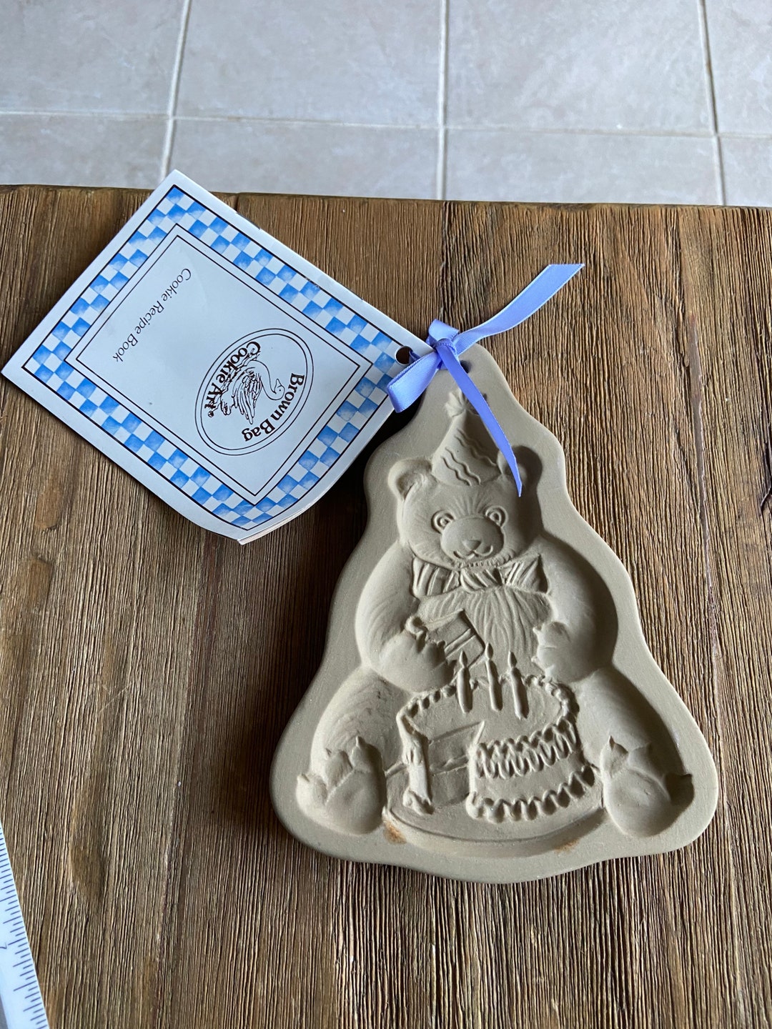Vintage Brown Bag Bear With Birthday Cake Cookie/shortbread Mold - Etsy