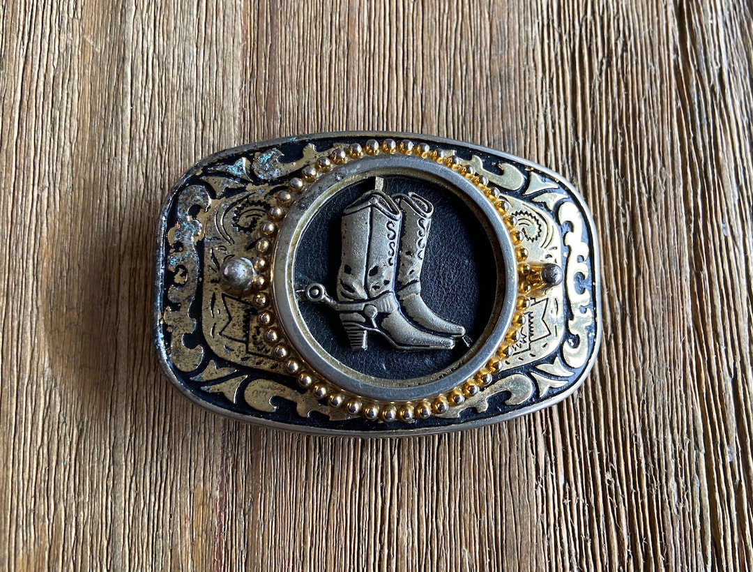 Vintage Cowboy Boots Belt Buckle - Etsy