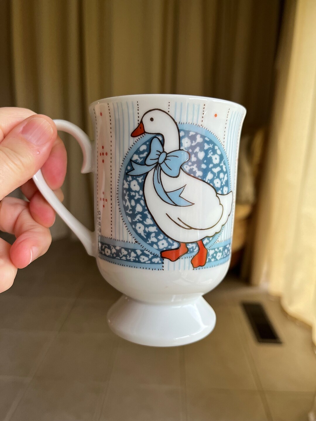 Vintage Goose With Bow Tall Mugs (2) - Etsy