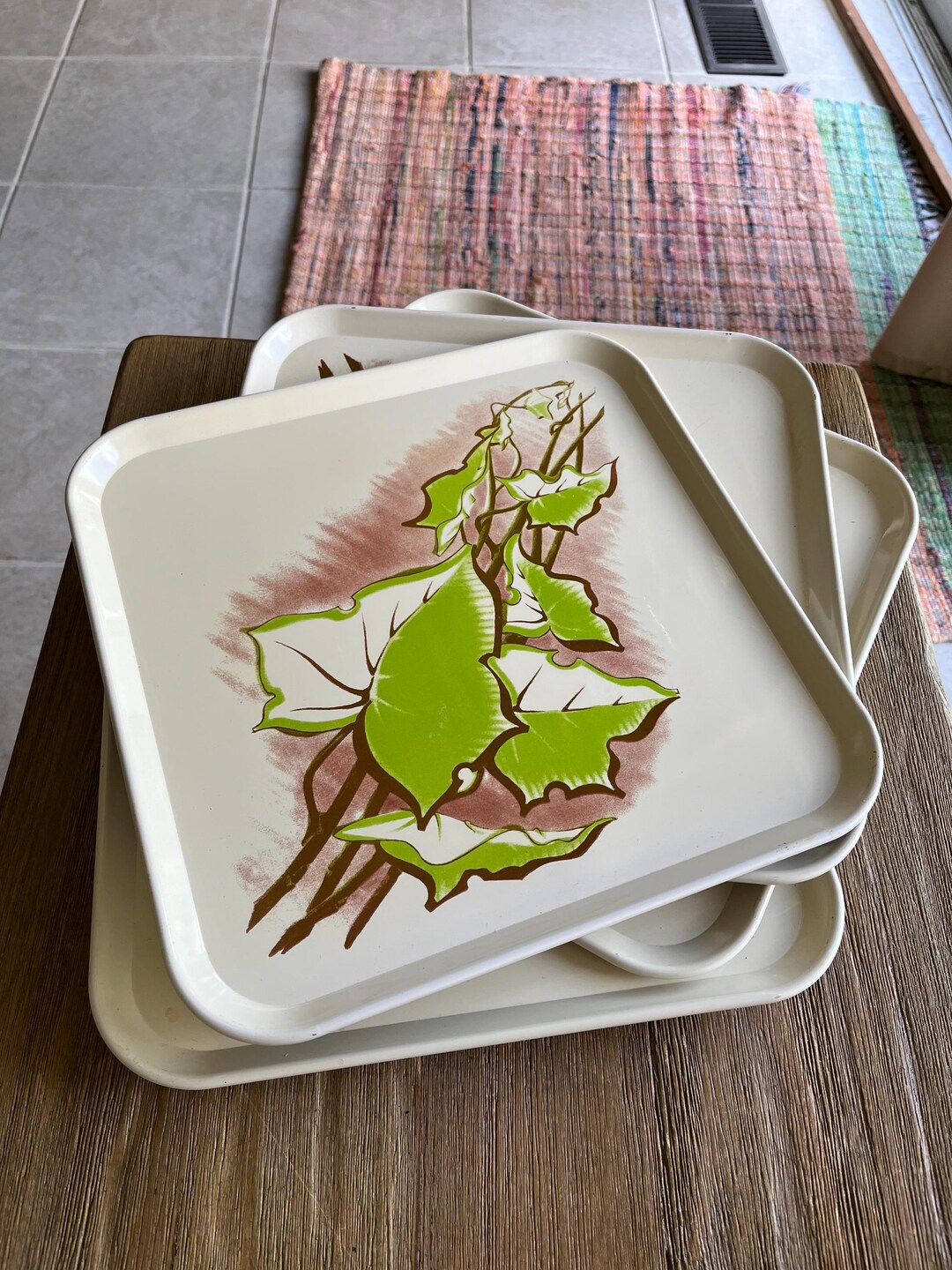 Vintage Ivy Design Tin Trays (5) - Etsy