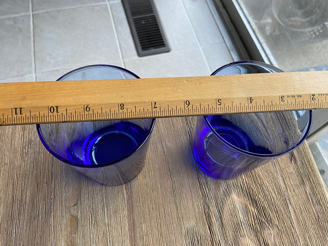 Libbey Blue Glasses Etsy