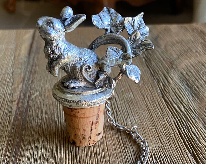 Vintage Pewter Rabbit Bottle Stopper - Etsy