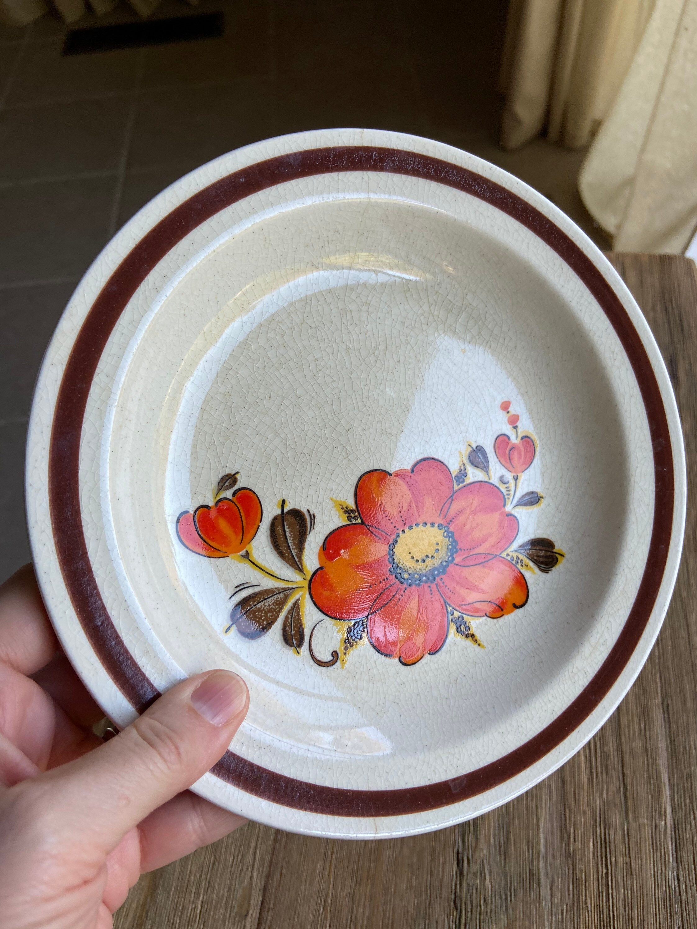 Vintage Valencia Stoneware Small Plates 2 - Etsy