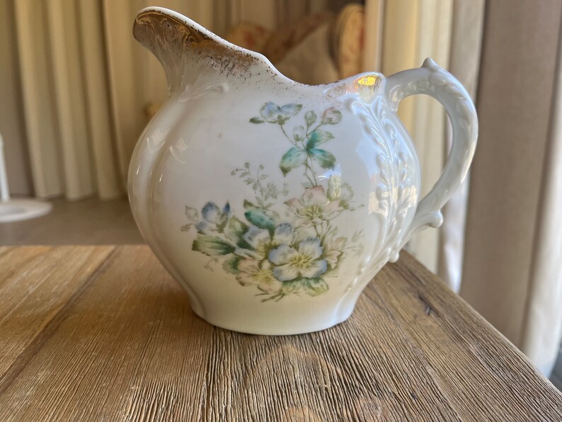 Vintage Floral Ceramic Pitcher - Etsy