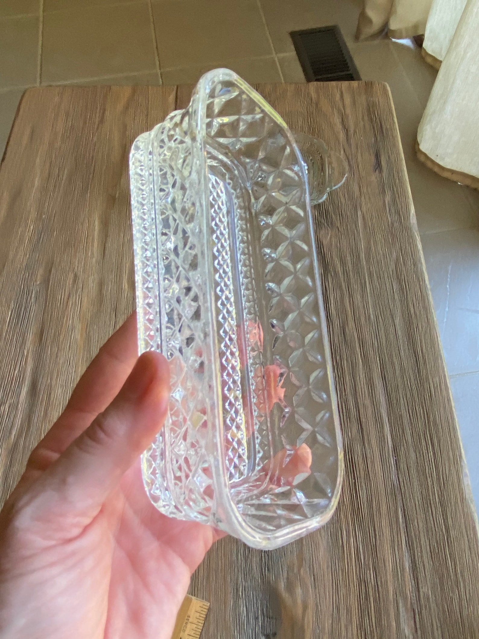 Vintage Pressed Glass Butter Dish - Etsy