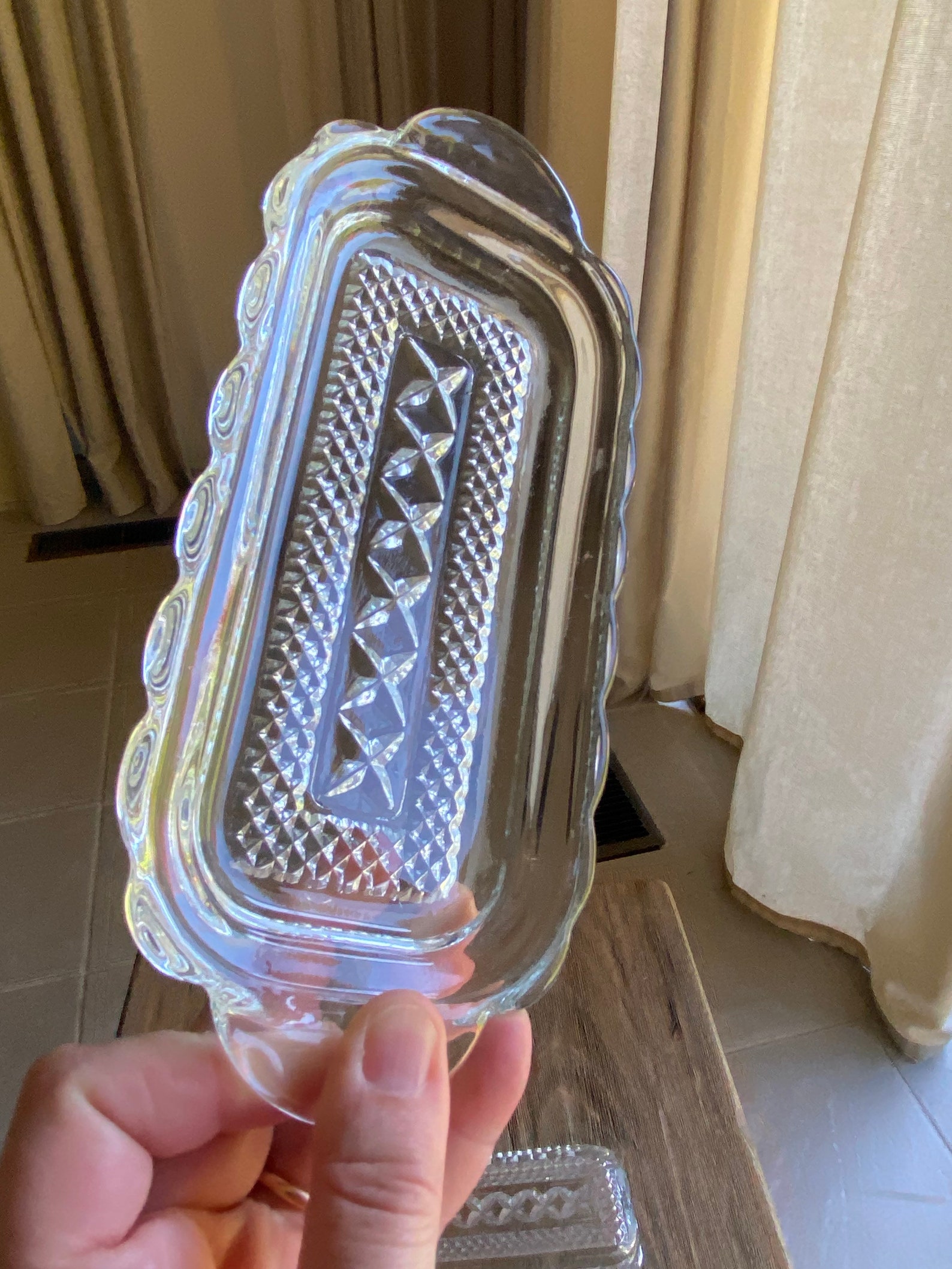 Vintage Pressed Glass Butter Dish - Etsy