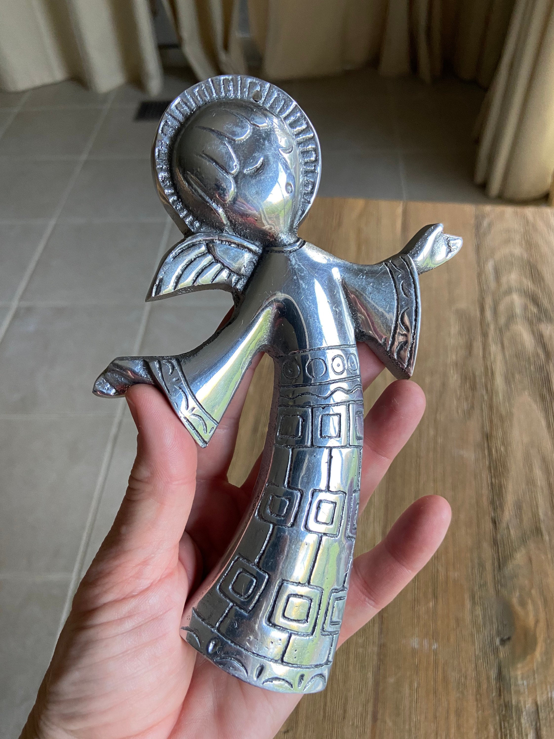 Vintage Pewter Angel - Etsy