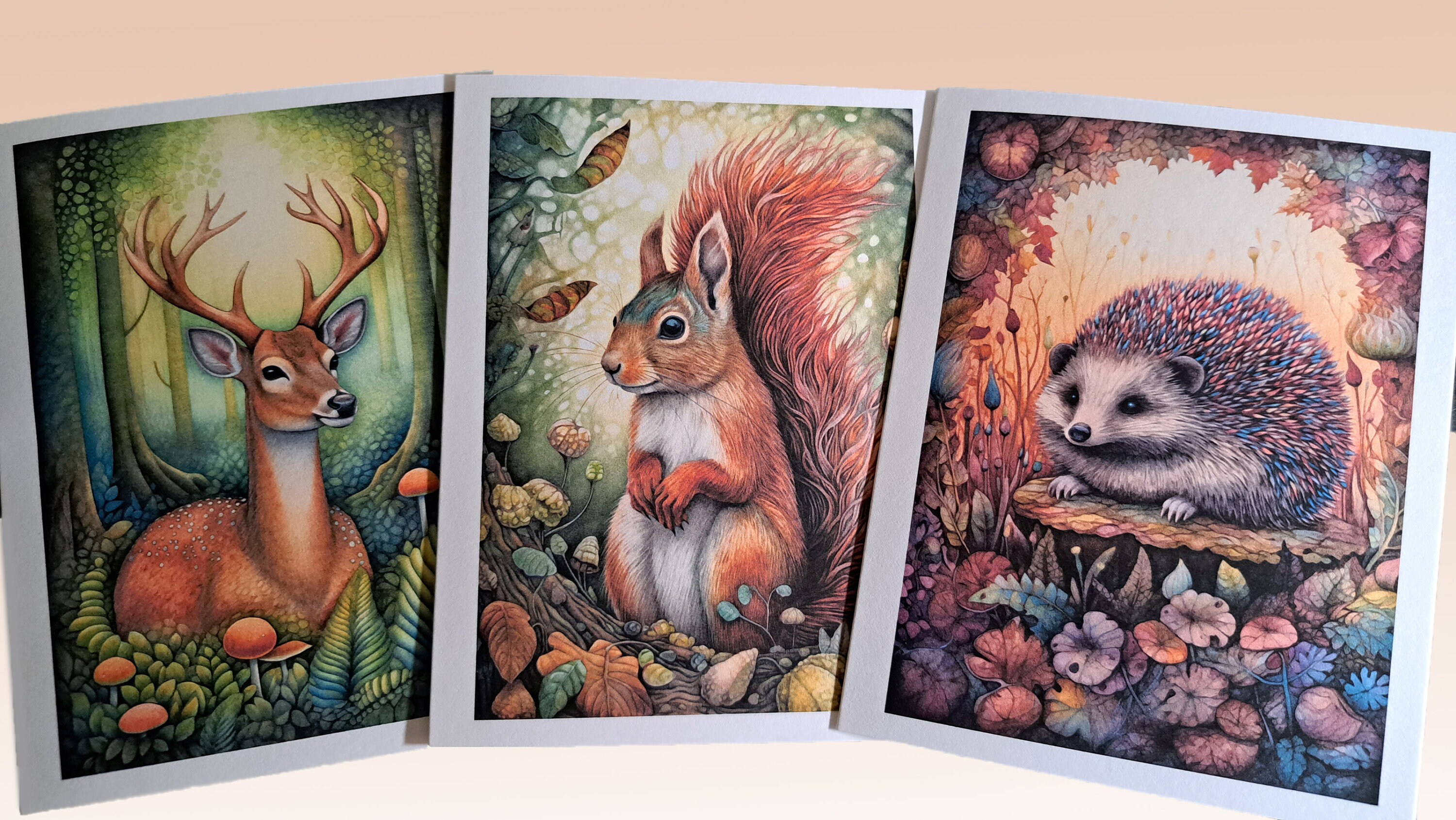 Forest Animal Note Cards: Artistic Woodland Creatures, Blank Inside - Etsy