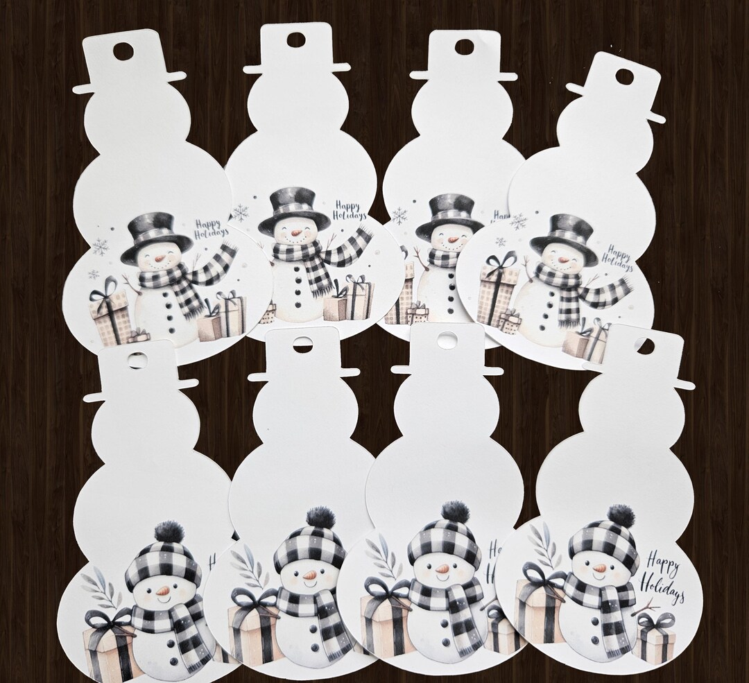 Holiday Gift Tags, Snow Man, Gift Tag Set - Etsy