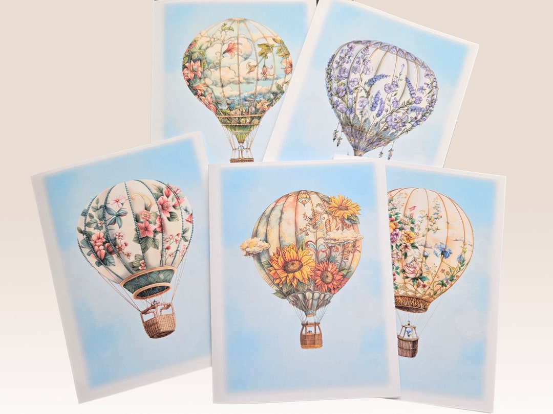 Air Balloon Note Cards With Envelopes, Teacher Appreciation Gift - Etsy