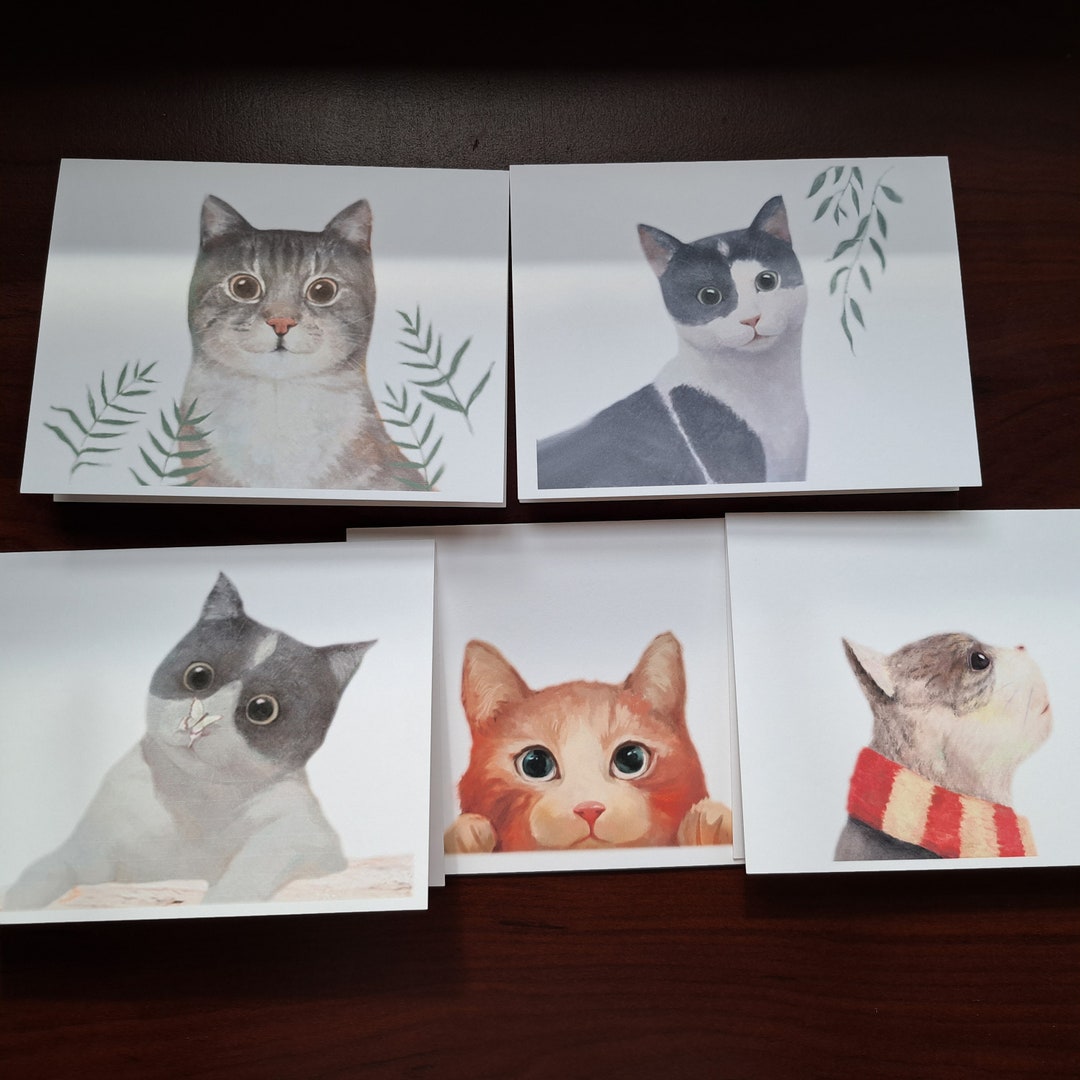 Cat Note Cards, Blank Cards, Envelope Seals, Small Gift for Daughter - Etsy