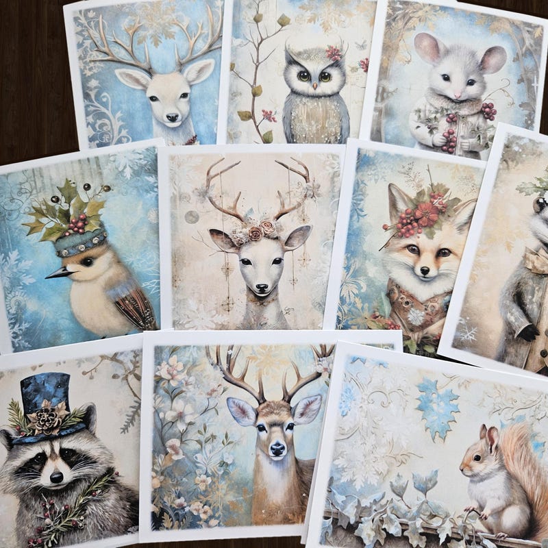 Cute Winter Blank Cards - Etsy