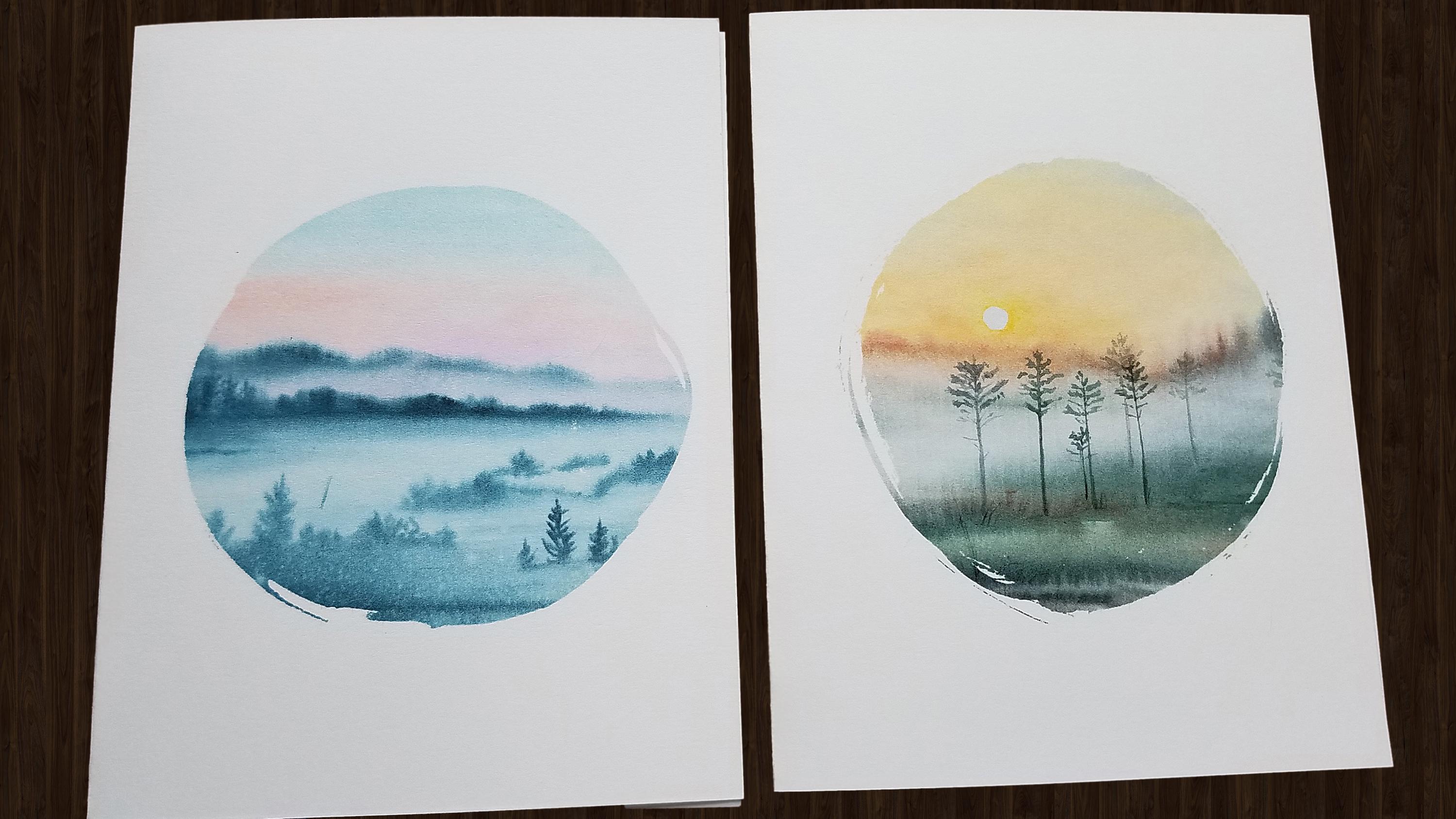 12 Landscape Note Cards, Watercolor Cards, Teacher Appreciation Gift - Etsy