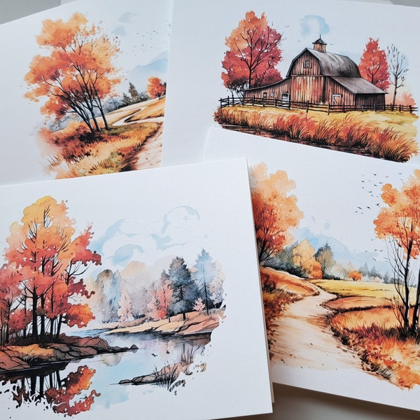 Fall Note Cards - Etsy
