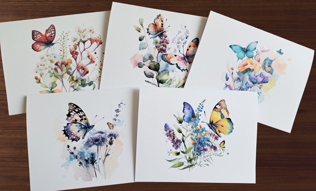 10 Note Cards, Butterfly Cards, Birthday Gift for Sister - Etsy