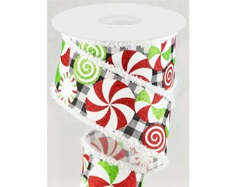 Christmas Ribbon Christmas Candy Ribbon Black Ribbon Black - Etsy
