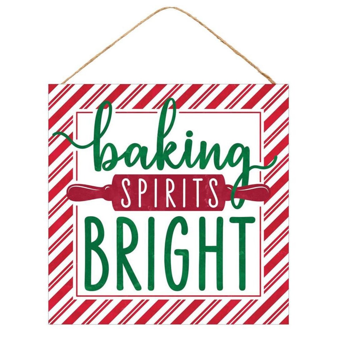 Baking Spirits Bright Sign, 10, Christmas Wreath Attachment, Christmas ...
