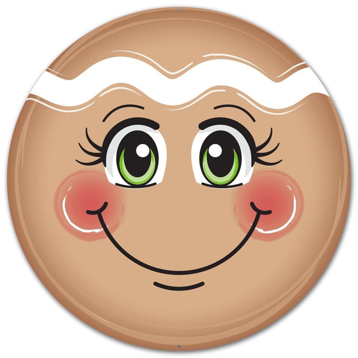 Christmas Gingerbread Face 12 Metal Sign, Christmas Wreath Attachment ...
