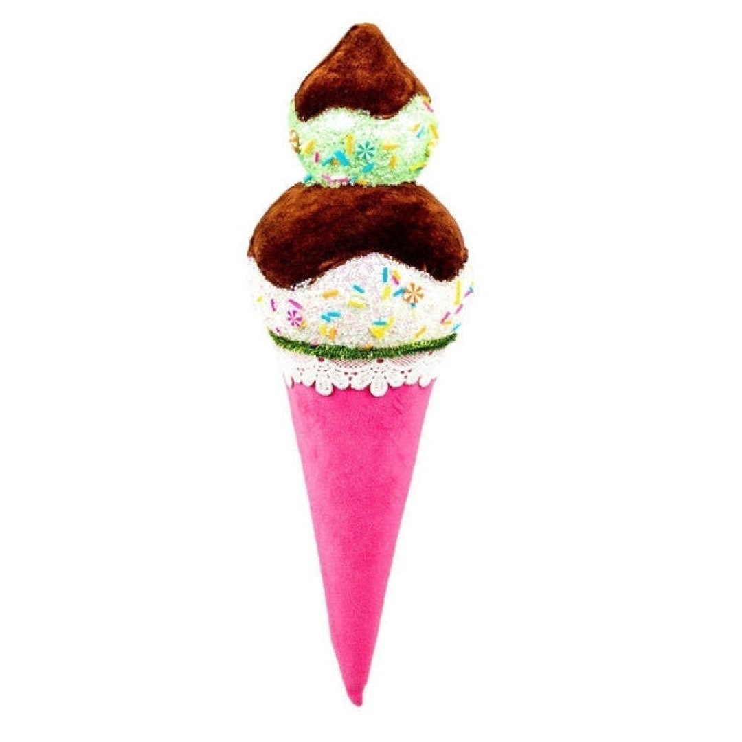 Pink Chocolate Ice Cream Cone 13 Christmas Wreath Embellishment