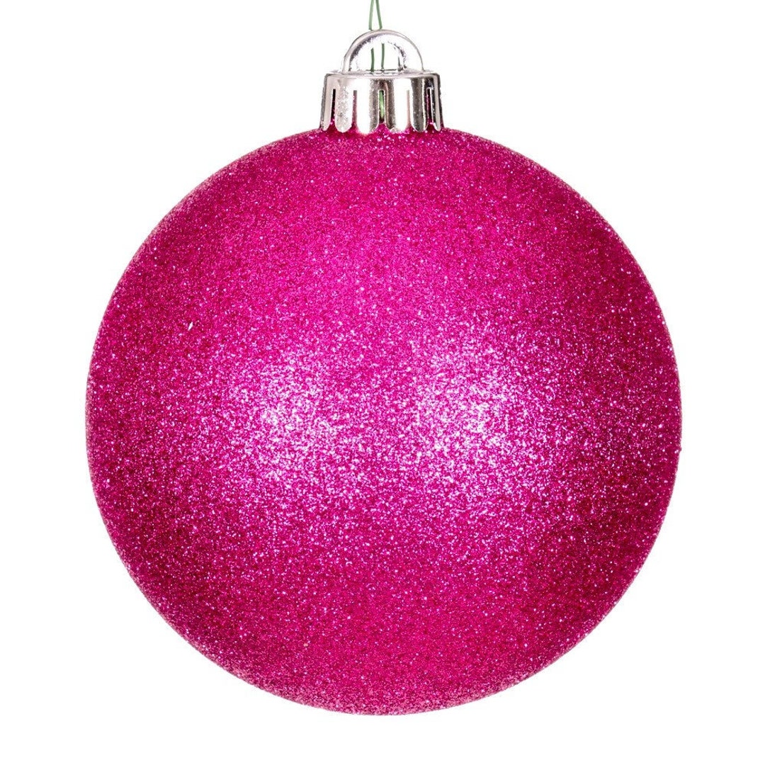Hot Pink Glitter Christmas Ball 6, Hot Pink Christmas Ornament, Hot ...