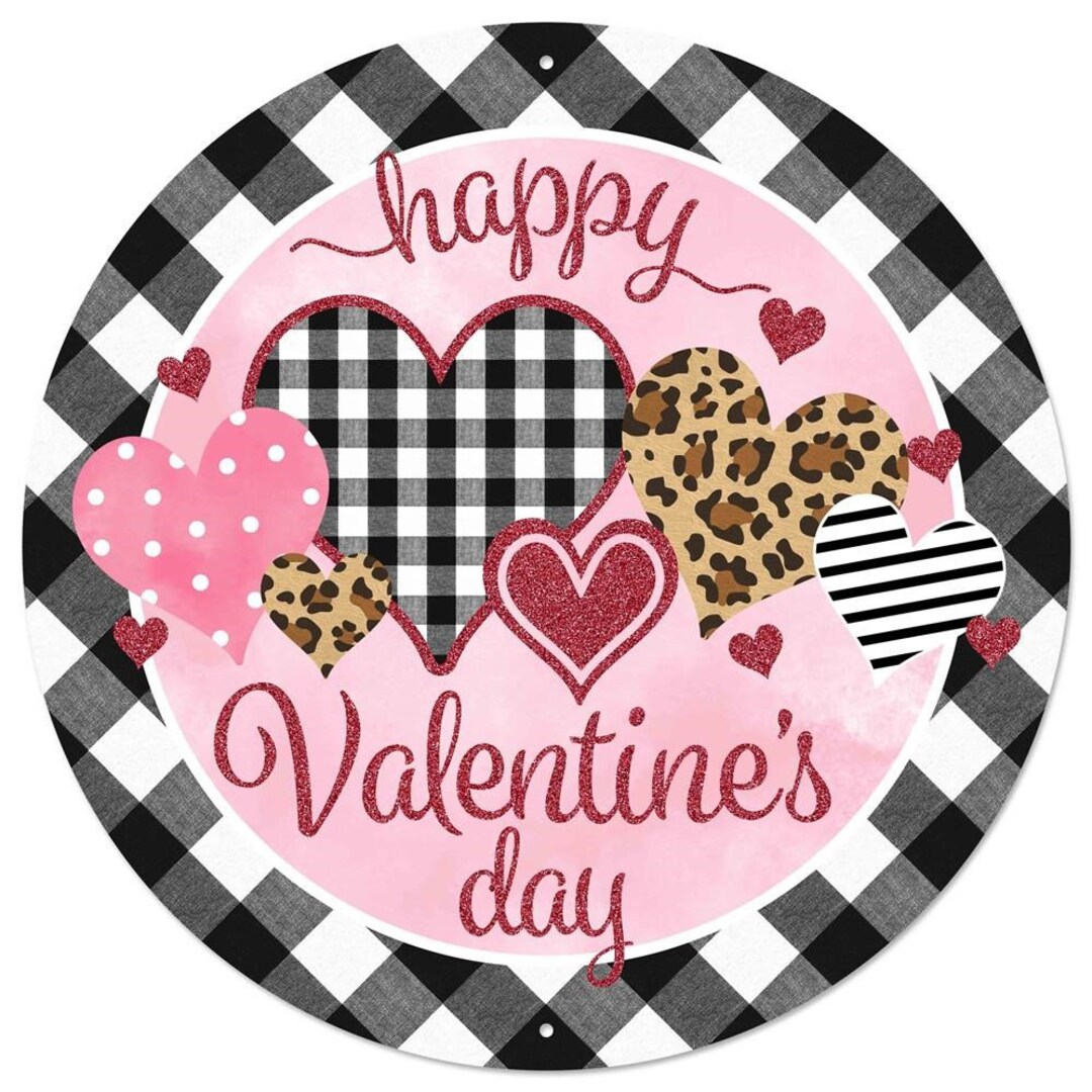 Valentine Metal Sign, happy Valentine's Day Sign, Valentine Wreath ...