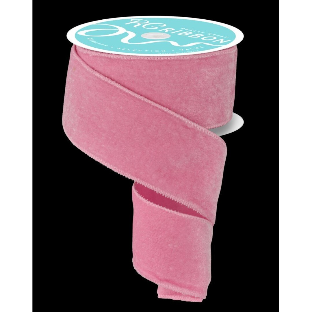 Deluxe Velvet/satin Backing Ribbon: Light Pink, 2.5 Width Ribbon ...