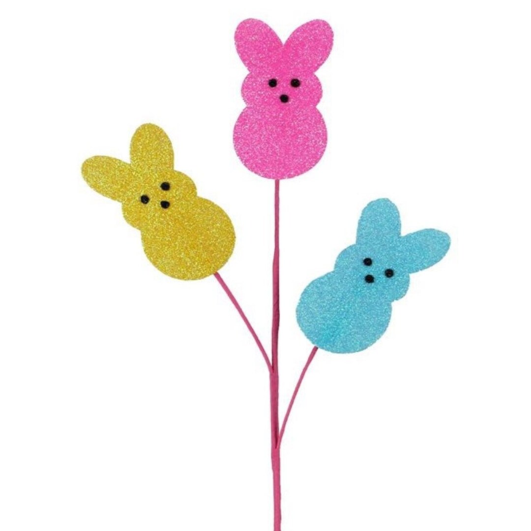 Easter Peeps Spray, Glitter Marshmallow Bunny Spray, Glitter Bunny Pick ...