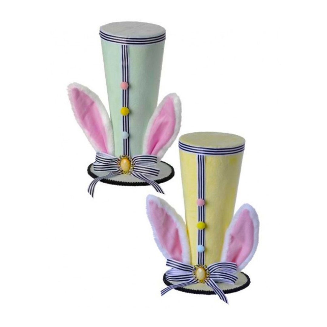 Velvet and Stripe Bunny Ear Hat: Assorted, 11, Bunny Wreath Attachment ...