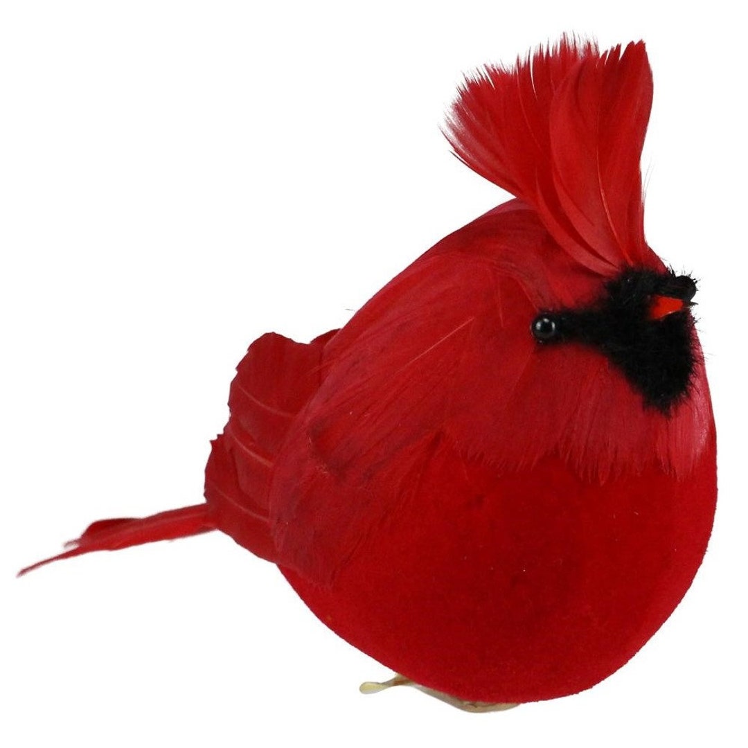 Christmas Cardinal Ornament, Feather Cardinal W/ Clip 7.5, Christmas ...
