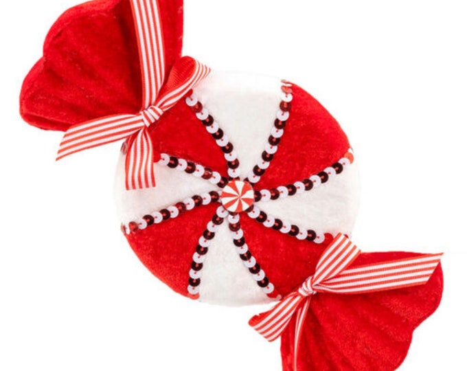 Red Peppermint Candy Wrapper Ornament 10 Christmas - Etsy