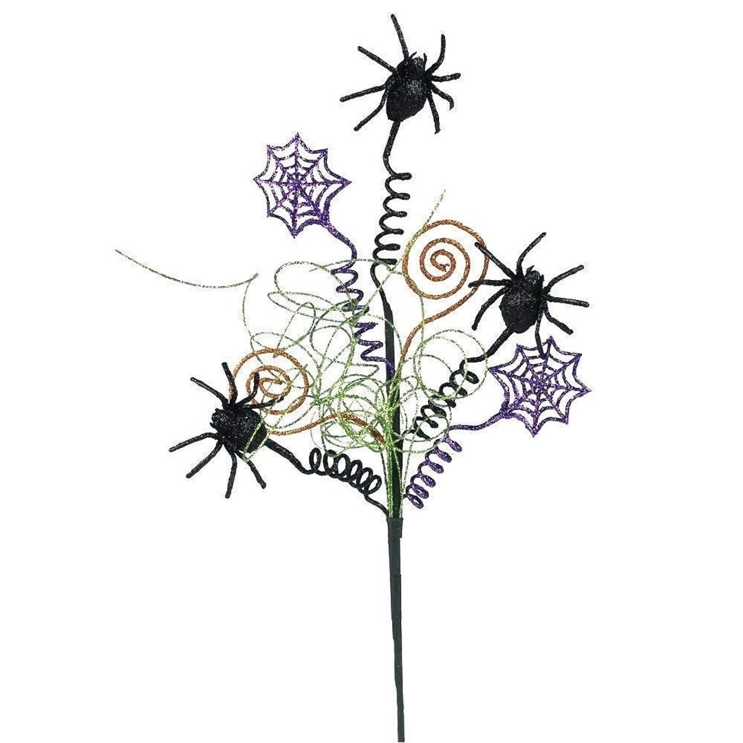 Glitter Spider Web Twig Spray Glitter Spider Spray Halloween - Etsy