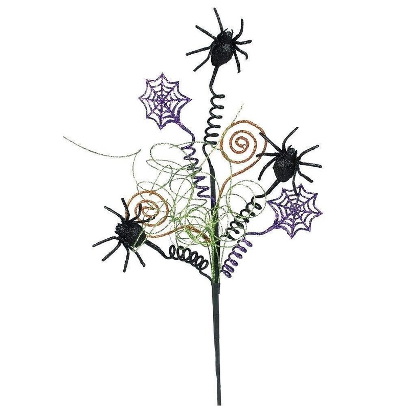 Glitter Spider Web Twig Spray Glitter Spider Spray Halloween - Etsy