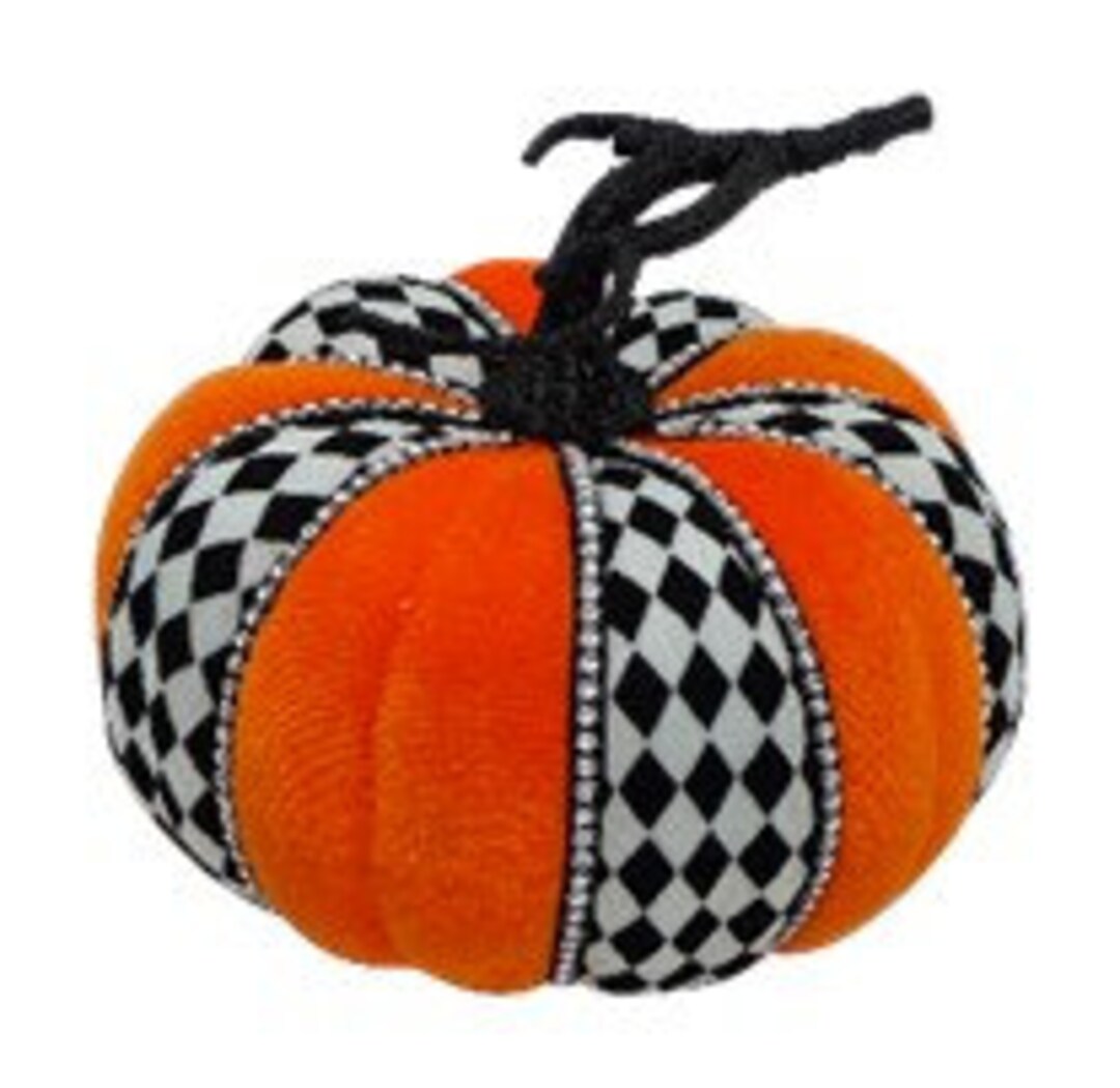Velvet Harlequin Rhinestone Pumpkin 7 Dia. Fall Pumpkin - Etsy